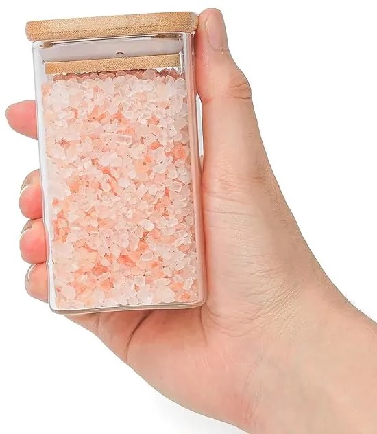Orion Kořenka, skleněná hranatá s bambusovým víčkem, CUBE 200ml