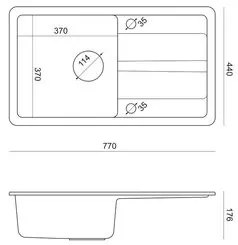 Béžový (pískový) kuchyňský granitový dřez QUADRON READY- MAX + BATERIE A DÁVKOVAČ NA SAPONÁT