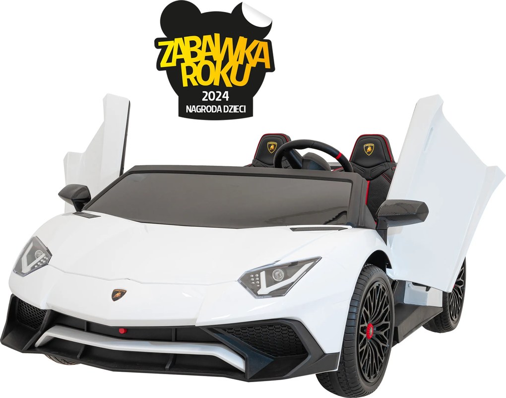 Ramiz Elektrické autíčko Lamborghini Aventador SV pro 2 děti bílé