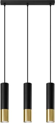 Lustr SOLLUX Loopez 3l GU10 3x40W bez zdroje SL.0954 černá/zlatá