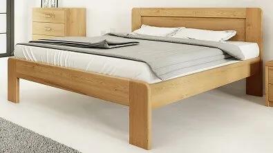 Postel Postelia SISI 160 x 200 cm - dub - manželské dvoulůžko, dřevěná postel z masivu 3,7 cm