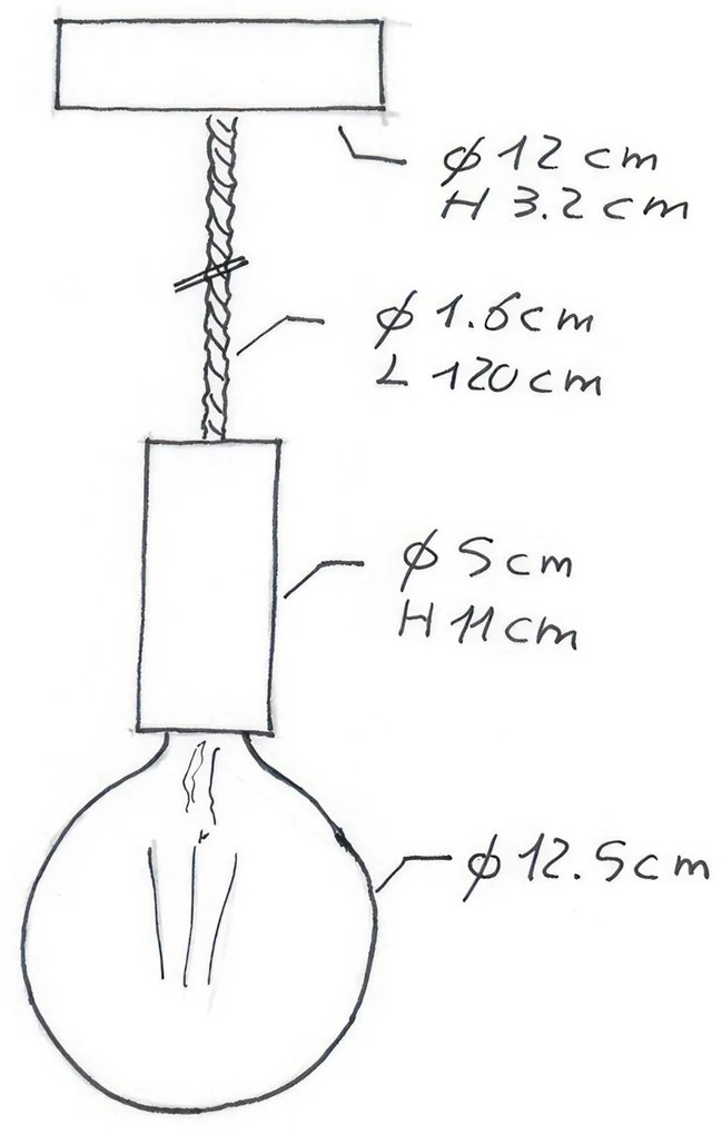 creative cables Závěsná lampa s XL 16mm námořnickým kabelem, lakované dřevěné detaily Barva: Černá
