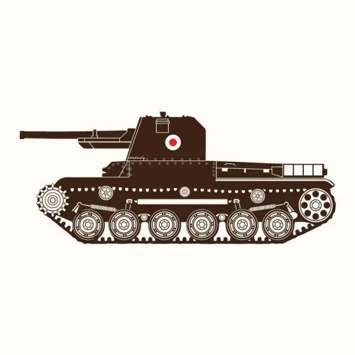 Samolepka / dětská samolepka Tank Type 1 Ho-Ni 5116 - tanks, world of tanks, zeď, wall, japonsko