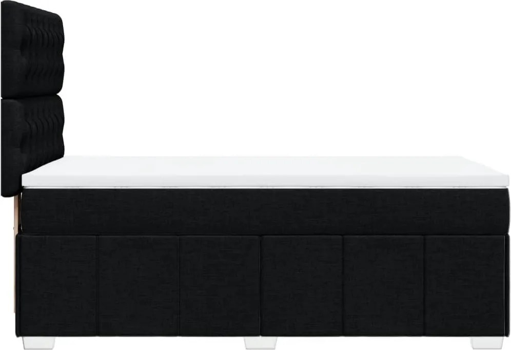 Box spring postel s matrací černá 90x200 cm textil 3291560