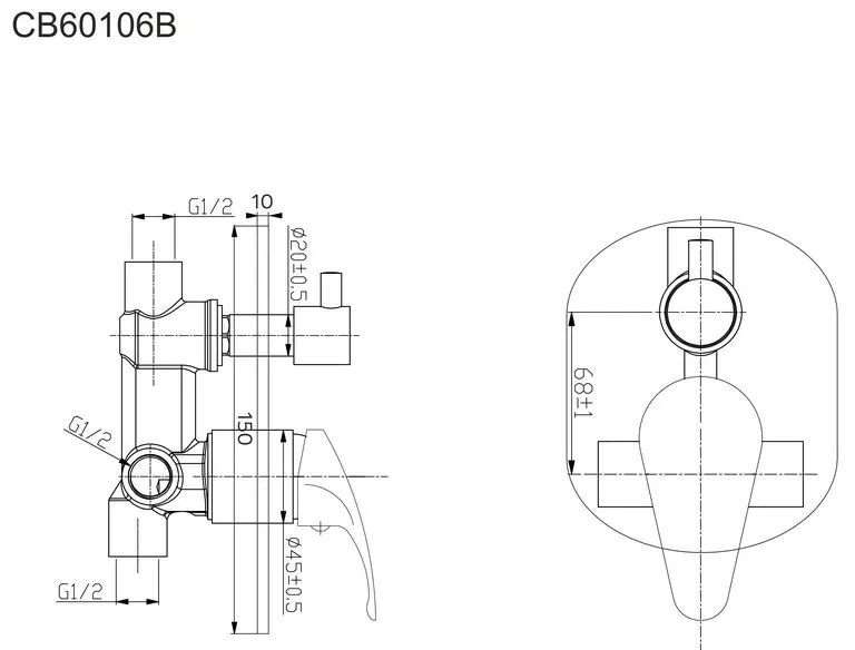 Mereo Mereo, Sprchový set Sonáta s dvoucestnou podomítkovou bateríí, CB650SS2