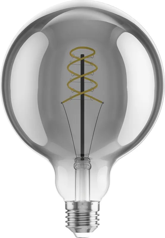 Mexen Vintis, LED žárovka spirála E27, G125, 8W, Teplá - 2200K, 450 lm, kouřová - L168-E27-0822-70