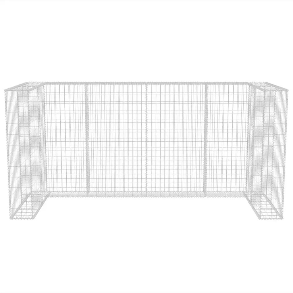 Gabionová zástěna pro 3 popelnice ocelová 250 x 100 x 120 cm 142560