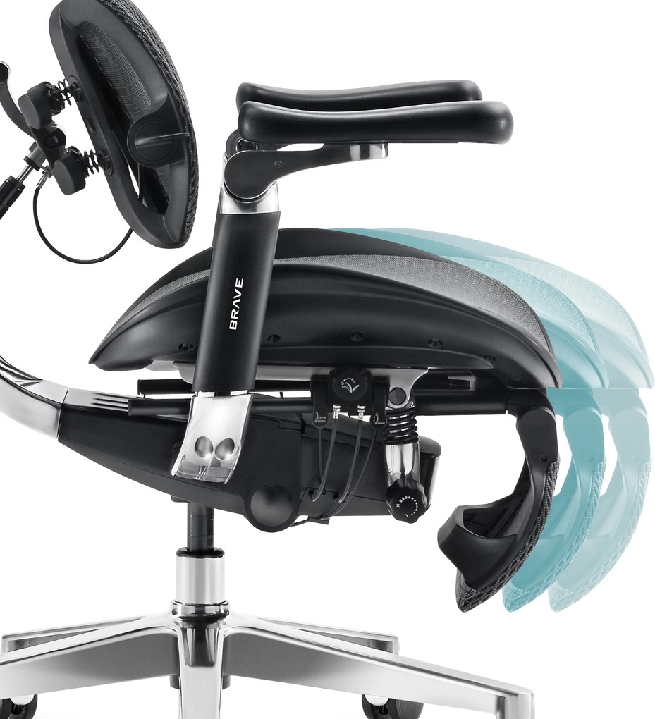 Ergonomická židle s podnožkou černá Premium Normal Size: Diablo V-Kinetic