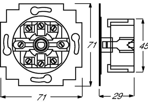 ABB žaluziové tlačítko otočné č.1/0+1/0 1101-0-0559 (2722 U) 2CKA001101A0559 s blokováním
