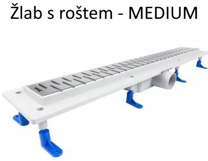 HOPA Odtokový žlab STANDARDline MEDIUM Rozměr A - 100 cm, Varianta roštu - Medium - OLPZLABST99