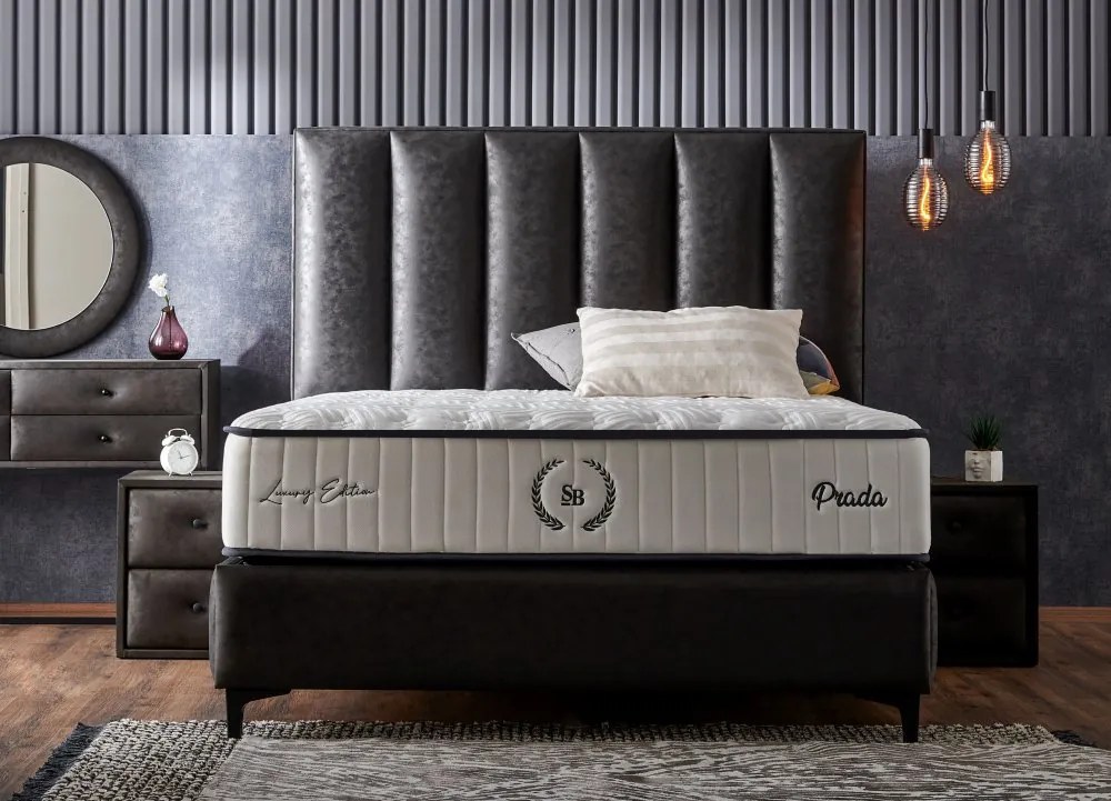 Čalouněná postel PRADA - černá 100 × 200 cm