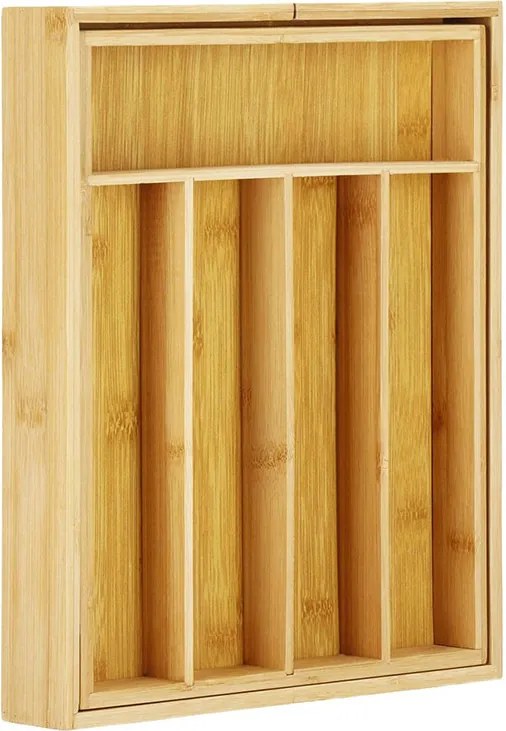 VERK GROUP Organizér do šuplíku, příborník, bambusový, nastavitelný 27-39 x 37 hloubka