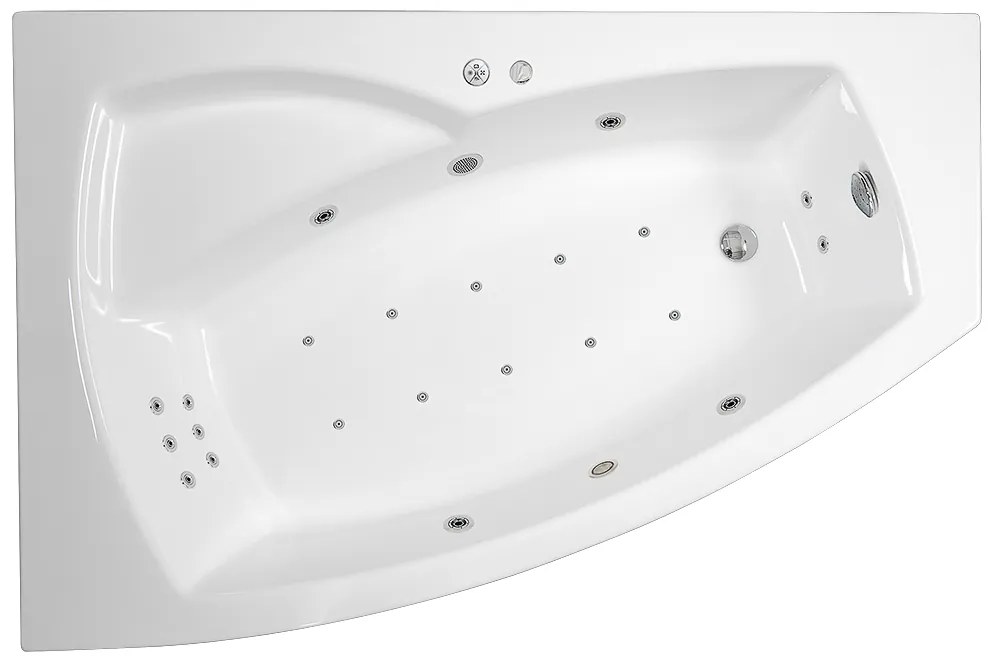 ARTTEC THALEILA FLAT 160 x 105 cm levá hydromasážní akrylátová vana PAN04401