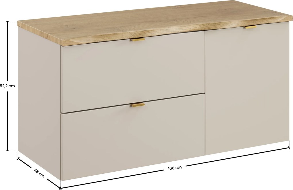 Comad Koupelnová skříňka pod deskové umyvadlo s košem na prádlo Dalia Cashmere 100 kašmír