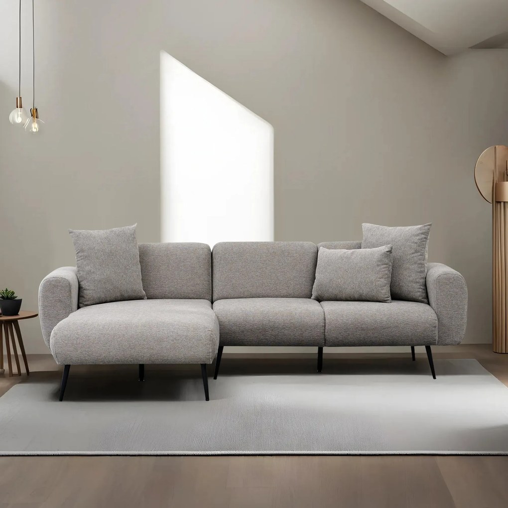 Hanah Home Rohová pohovka SIDE světle šedá levá