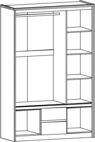 Sestava do ložnice DOMINIKA artisan/šedý (šatní skříň, postel 160, 2x NS)