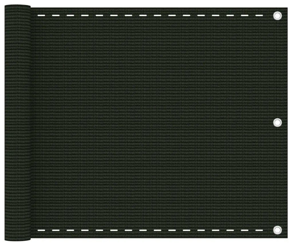 Balkonová zástěna tmavě zelená 75 x 600 cm HDPE 310971