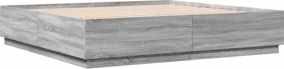 Rám postele šedý sonoma 200 x 200 cm kompozitní dřevo 3209679