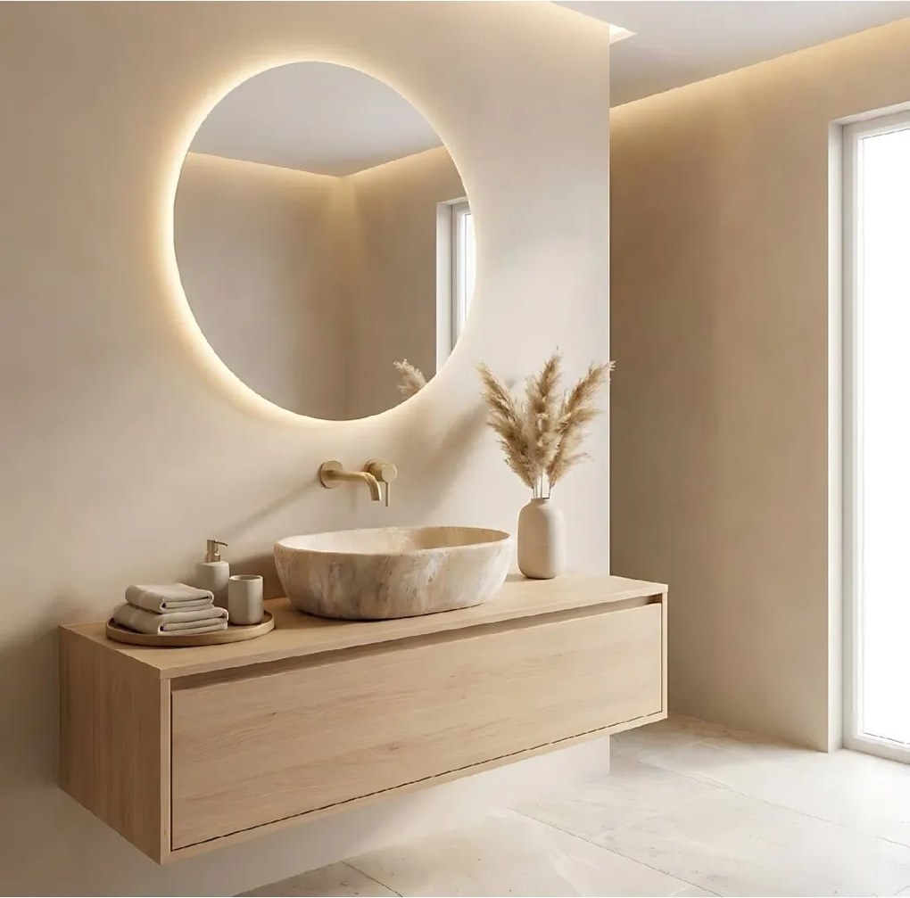 Rea Amelia, umyvadlo na desku 480x345x135 mm, imitace kamene Savana Matt, REA-U3000