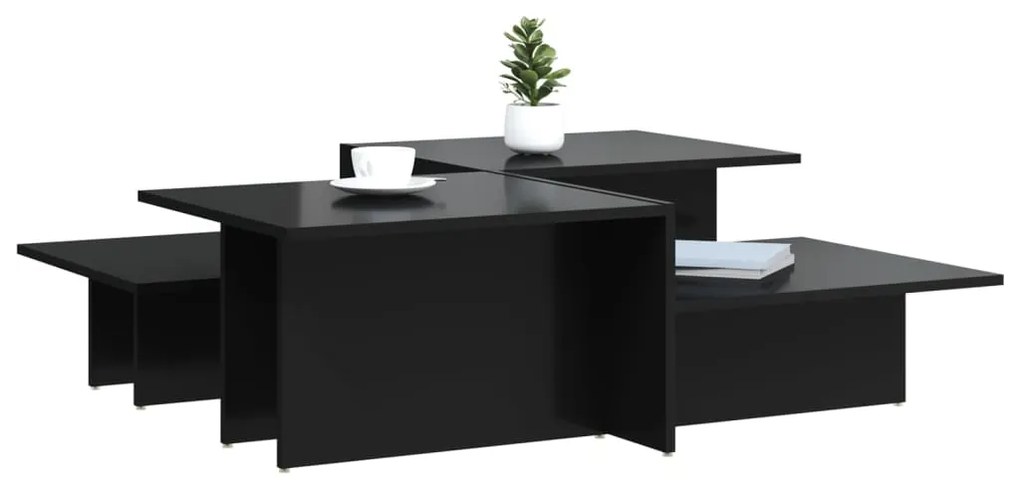 Konferenční stolky 2 ks černé s vysokým leskem kompozitní dřevo - Default Title