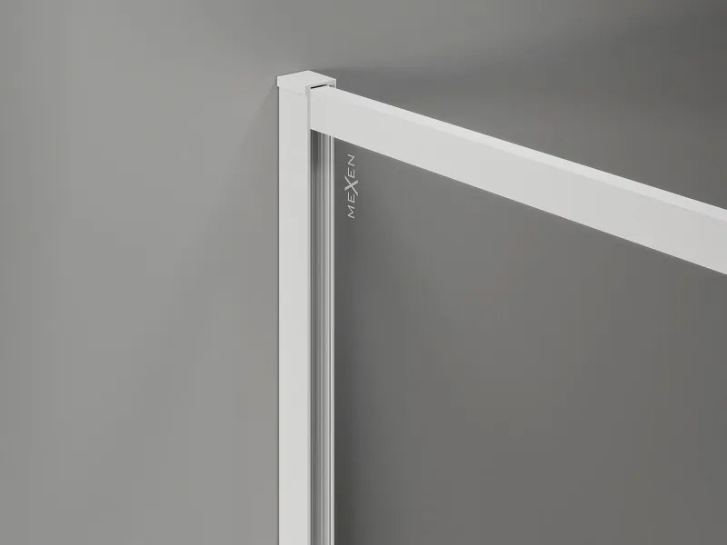 Mexen, Mexen Kioto-XF sprchová stěna s rámem 80 x 202 cm, matná 10 mm, bílá - 800-080-104-20-30-X