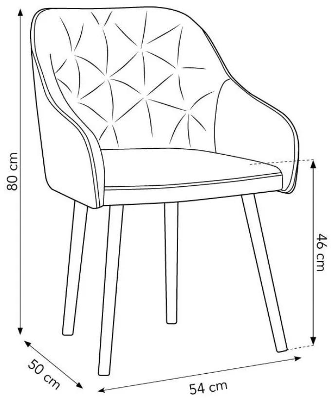 Béžová sametová jídelní židle MICADONI NISSI