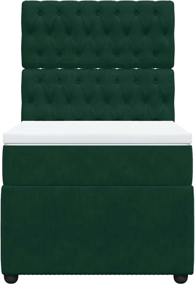 Box spring postel s matrací tmavě zelená 90x190 cm samet 3294523