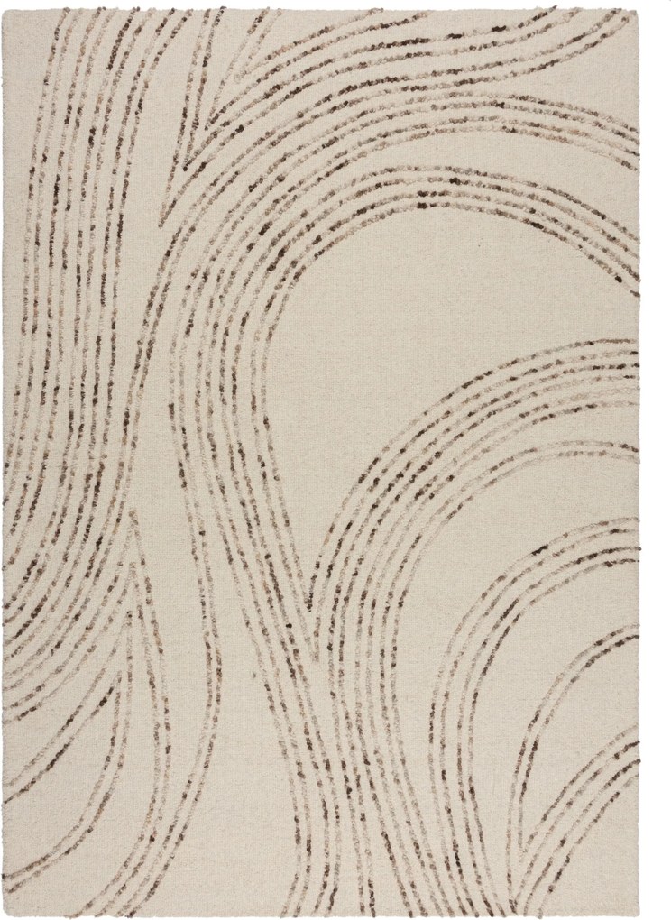Flair Rugs, Kusový koberec Memphis Abstract Swirl Natural/Brown, 120x170, béžová, ložnice