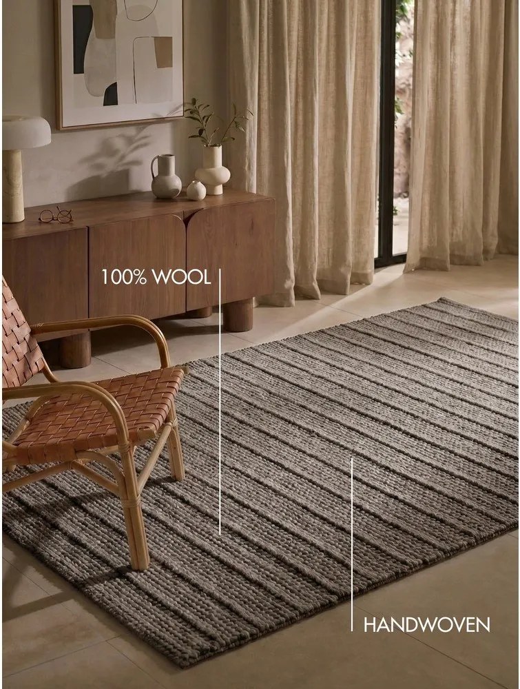Tmavě šedý/tmavě hnědý ručně tkaný vlněný koberec 160x230 cm Camden Parker – Ted Baker