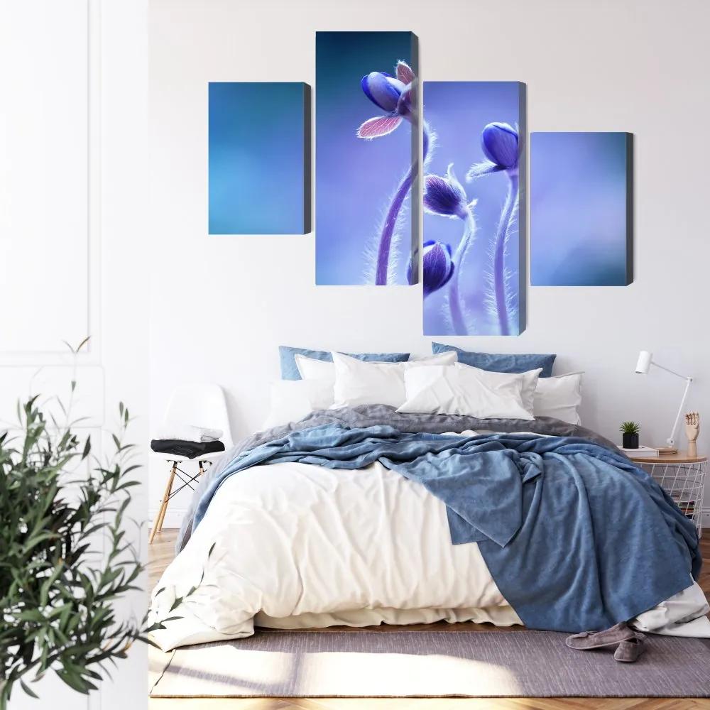 Vícedílný obraz Jemné Květiny V Makro Měřítku Nedostatek Nedostatek Plátno Canvas 160x100