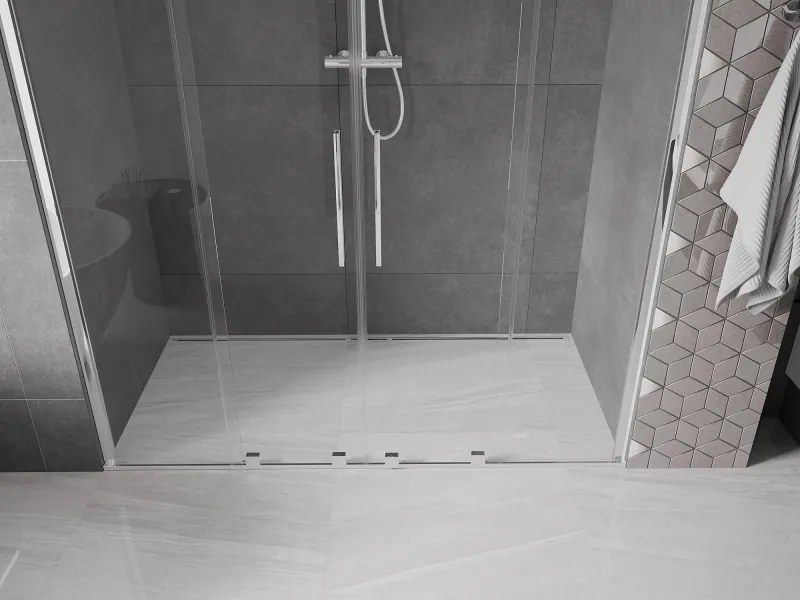 Mexen Velar Duo, posuvné dveře do otvoru 170x200 cm, 8mm čiré sklo, chromový profil, 871-170-000-02-01