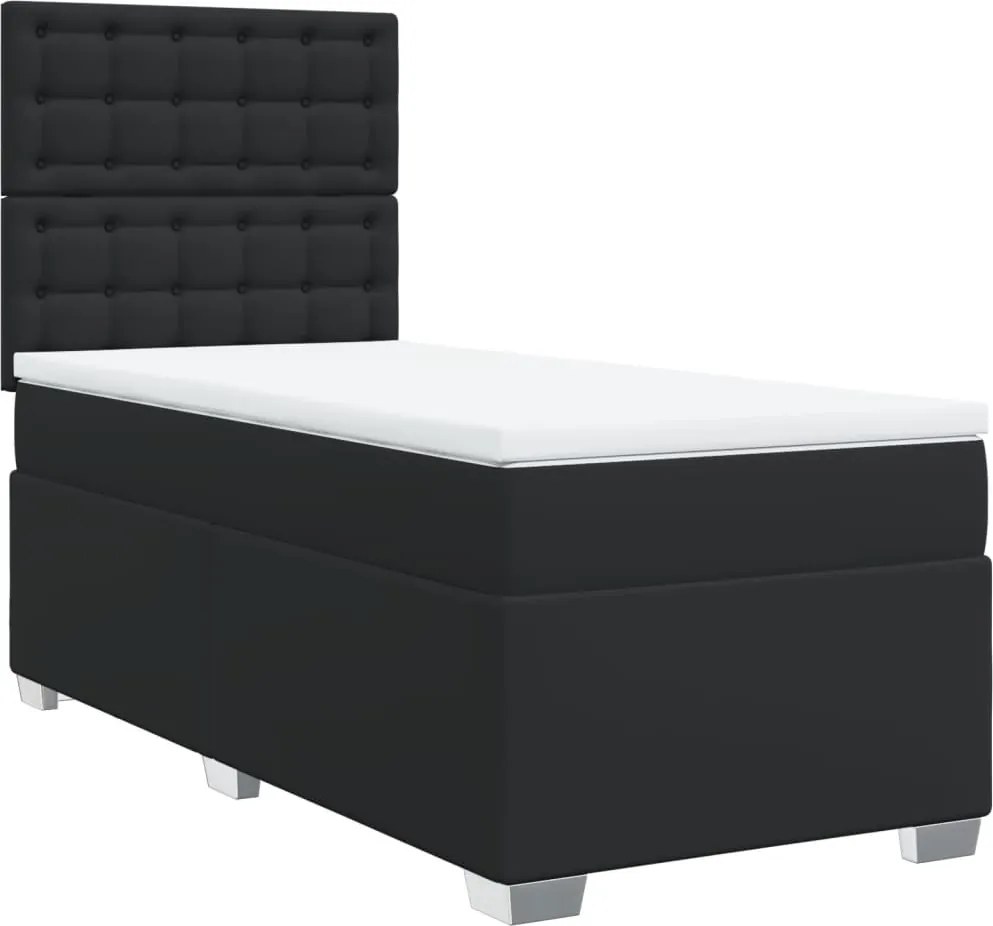 Box spring postel s matrací černá 90x200 cm umělá kůže 3293004