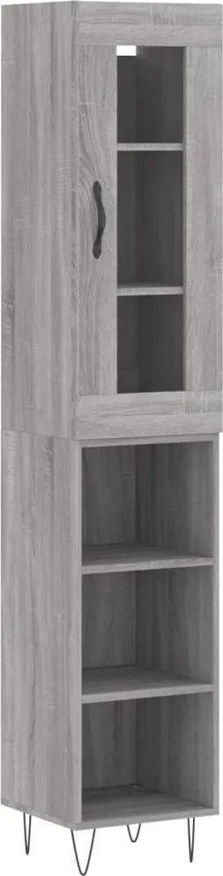 vidaXL Skříň highboard 34,5 x 34 x 180 cm kompozitní dřevo [3199399] Barva: Černá
