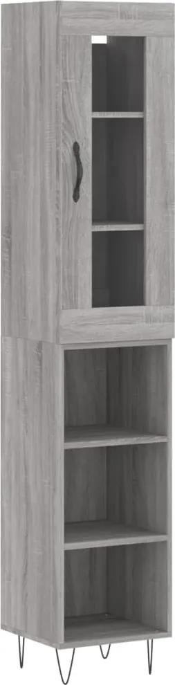 vidaXL Skříň highboard 34,5 x 34 x 180 cm kompozitní dřevo [3199399] Barva: kouřový dub