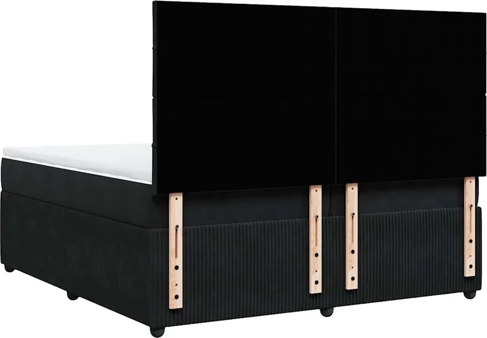 Box spring postel s matrací černá 200x200 cm samet 3292432