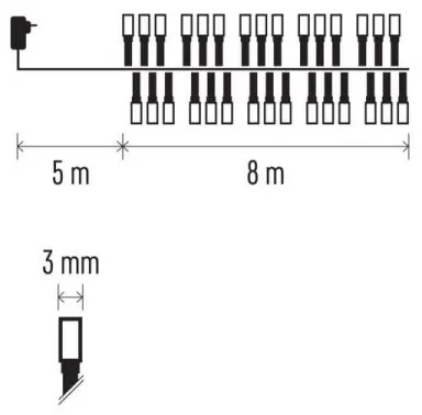 LED Vánoční venkovní řetěz 400xLED/13m IP44 teplá bílá