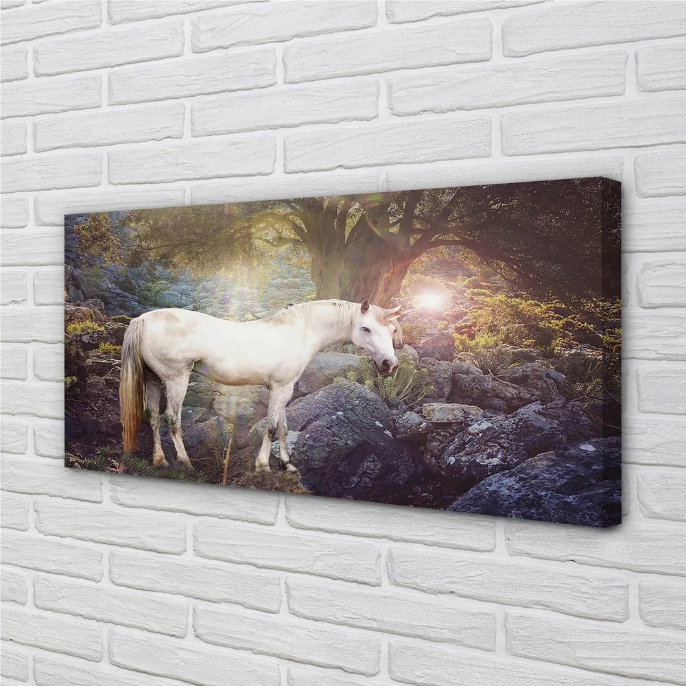 Obrazy na plátně Unicorn v lese 140x70 cm
