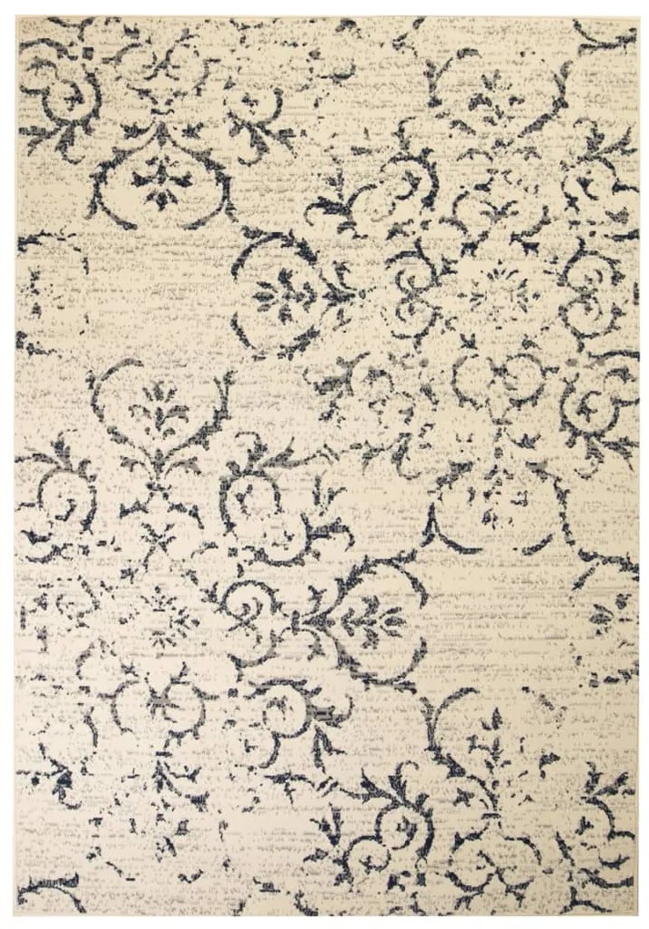 132998 vidaXL Moderní koberec s květinovým vzorem 120 x 170 cm béžovo-modrý