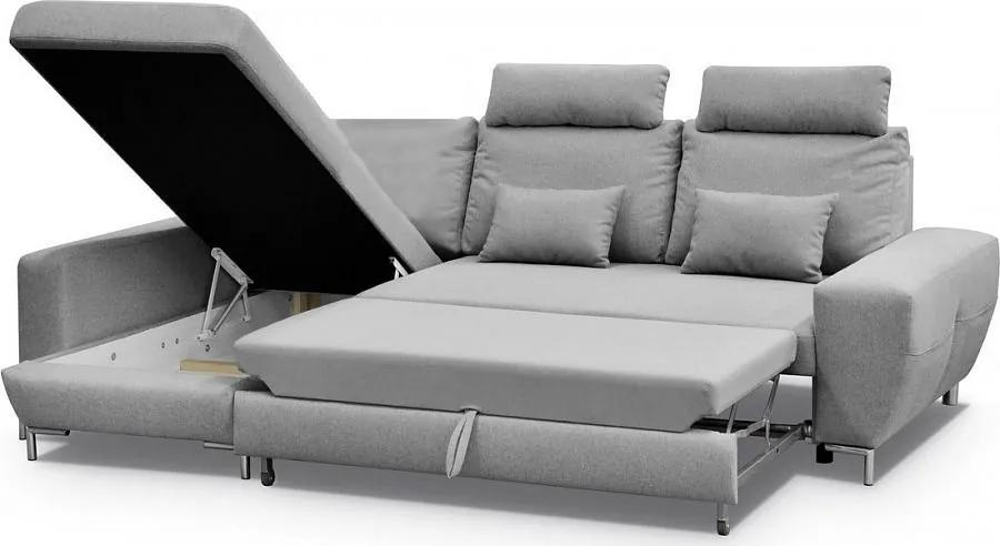 Casarredo - Komfort nábytek Rohová sedací souprava FAUNA I rozkládaci s úložným prostorem, výběr látek SK2 | potah: bahama 16,Umístění rohu: roh na levé straně (viz obrázek)