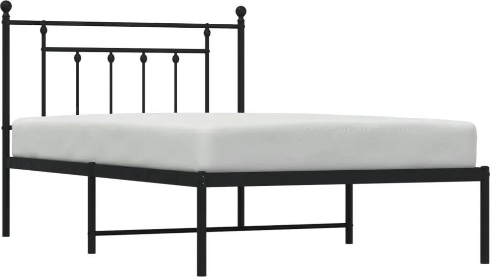 vidaXL Kovový rám postele s čelem 107 x 203 cm [353533] Barva: Bílá