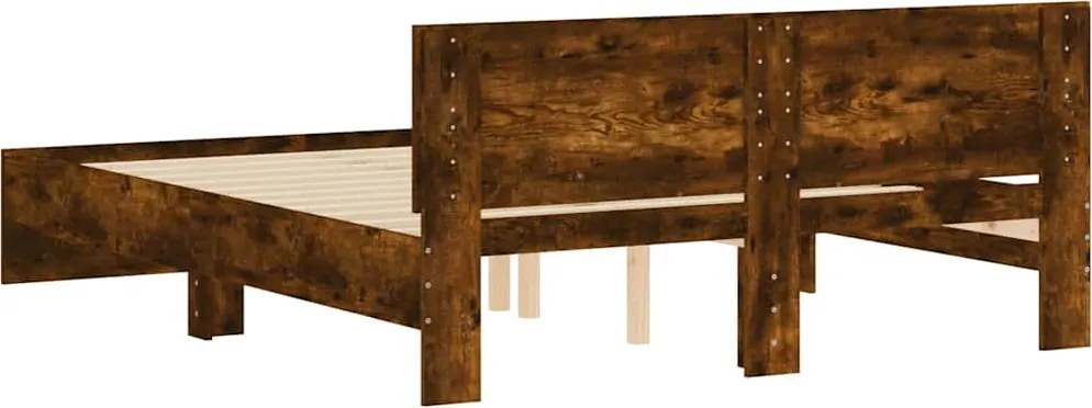 Rám postele s čelem kouřový dub 140 x 190 cm 3207501