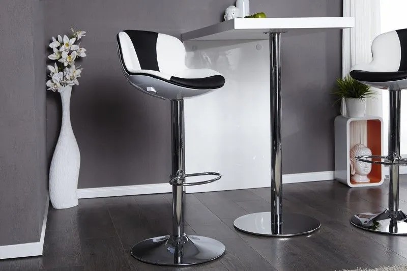 Deflee barová židle SPEEDCHAIR BLACK&WHITE BZ10038 45 x 80 - 100 x 50 cm
