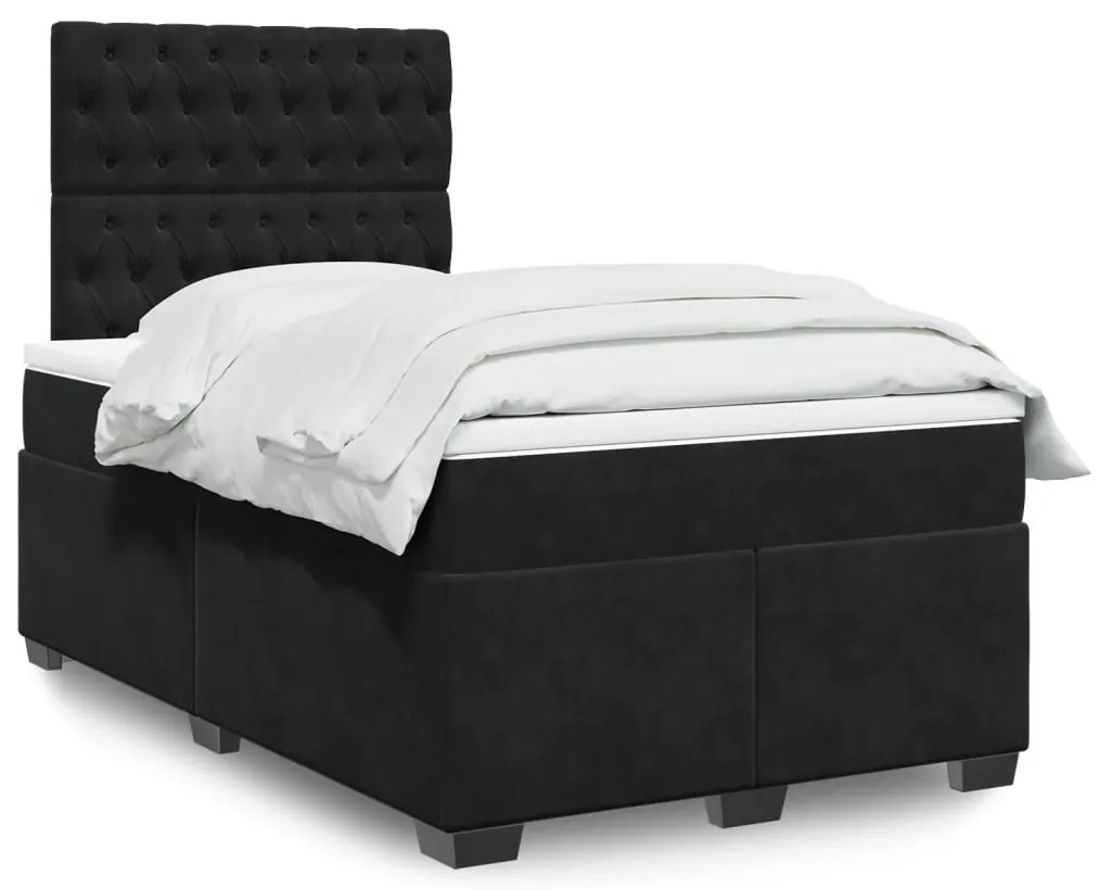 Box spring postel s matrací černá 120 x 200 cm samet 3290890