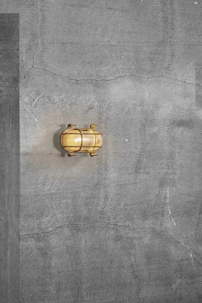 NOR 49031035 Venkovní nástěnné svítidlo Helford 12,5W E27 mosaz matná bílá - NORDLUX