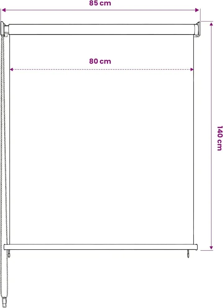 Venkovní roleta bílá 85 (Š) x 140 (V) cm HDPE 312628