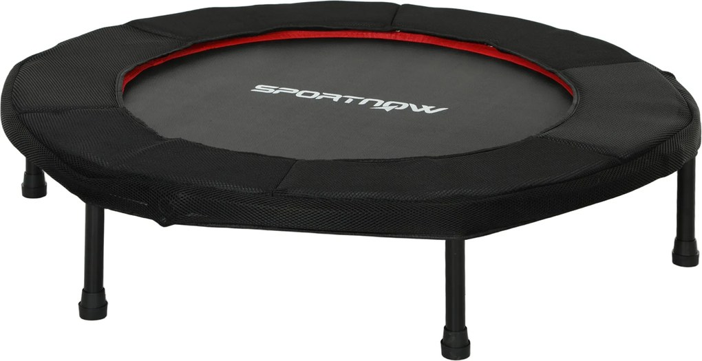 SPORTNOW 102 cm Skládací Fitness Trampolína s Ocelovým Rámem a Protiskluzovými Nohami, Podporuje Hmotnost 100 kg pro Trénink Nohou a Těla Doma, v Kanc