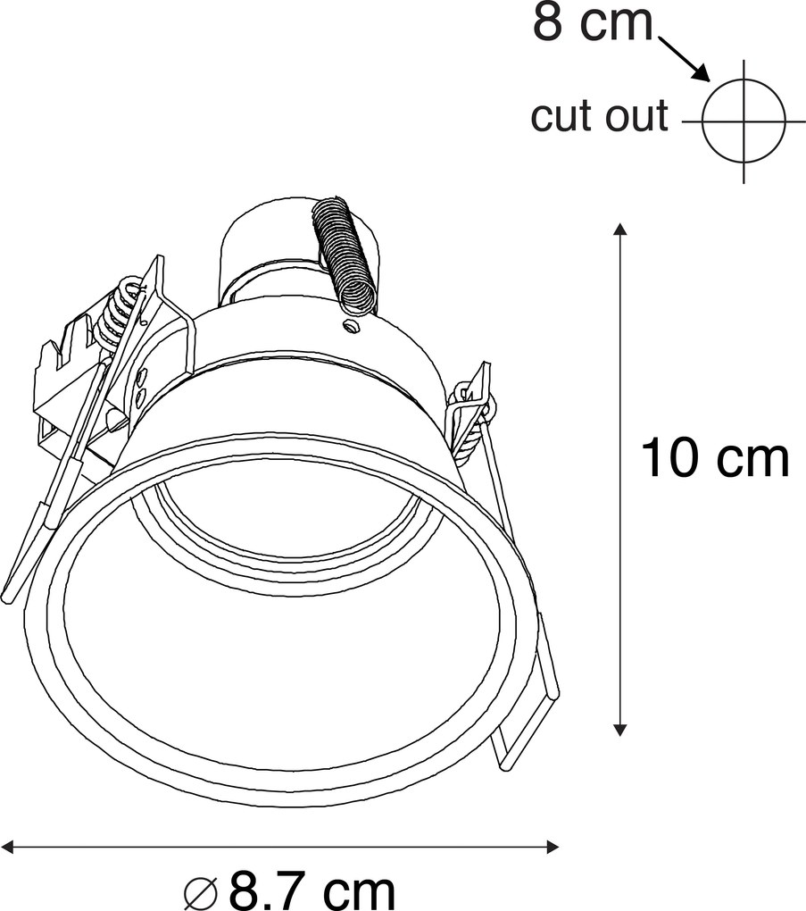 Sada 6 moderních zapuštěných bodových svítidel zlatá - Dept