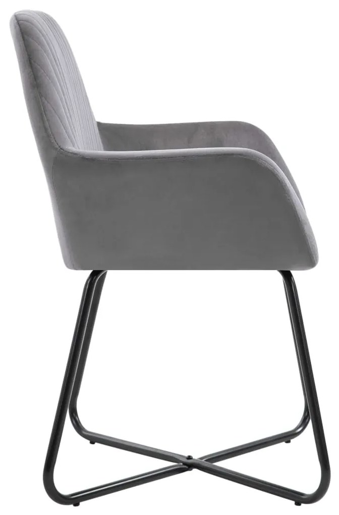 Jídelní židle 6 ks šedé samet,  277010