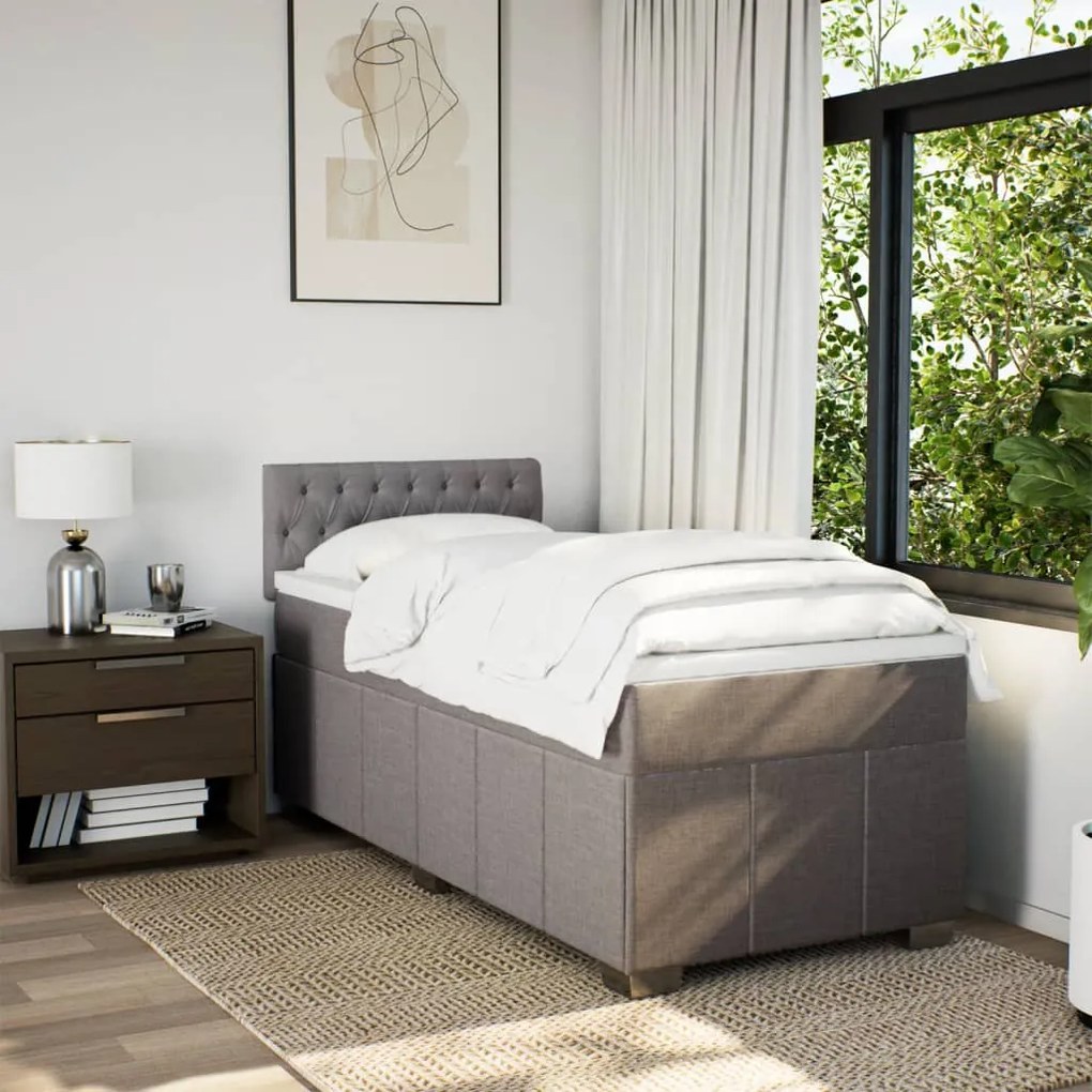 Box spring postel s matrací taupe 100 x 200 cm textil 3289290