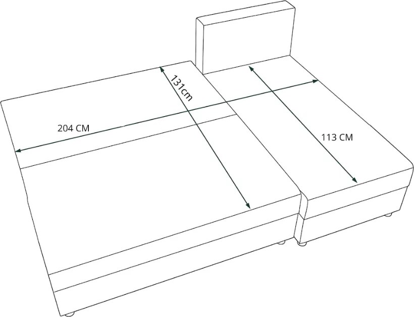 Rozkládací oboustranná sedací souprava do L VALERIO SLIM 200x140 cm, tmavě šedá + 2 polštářky ZDARMA